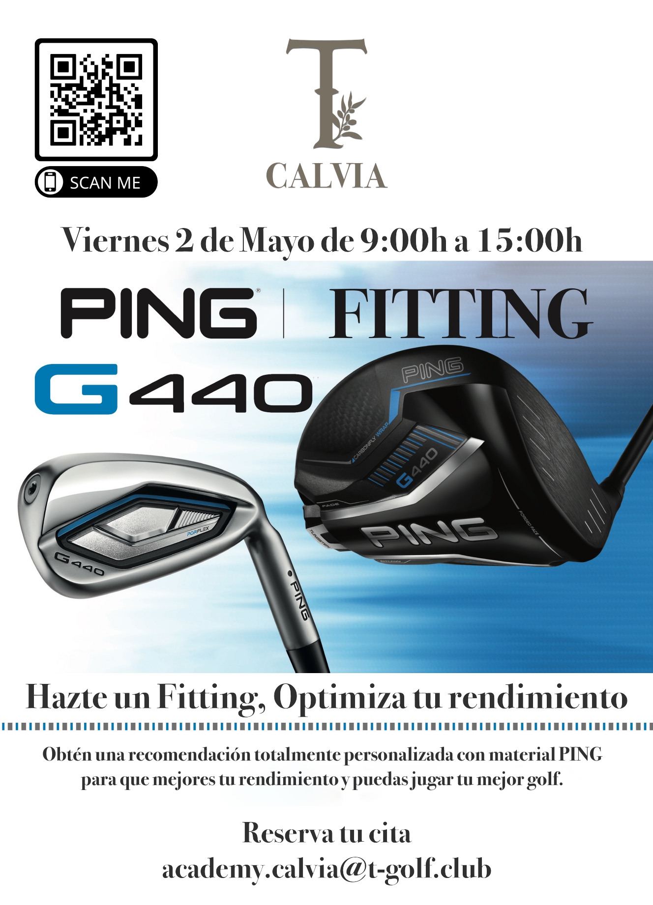 Día de Fitting con PING - 2 de mayo 2025 en T Golf Calvia - T Golf